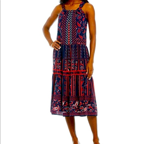 Gibson Latimer | Dresses | Gibson Latimer Nwot Navy Blue Red White ...